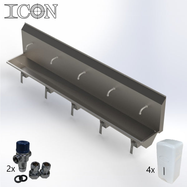 Five-Station Knee-Operated Stainless Steel Sink | Icon Engineering ...
