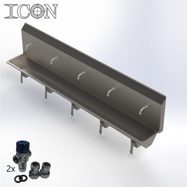 Five-Station Knee-Operated Stainless Steel Sink | Icon Engineering ...